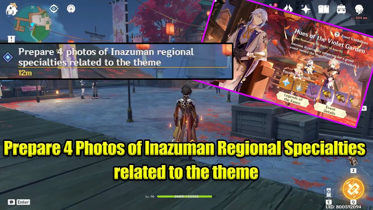 Prepare 4 photos of Inazuma regional specialties related to the theme ...
