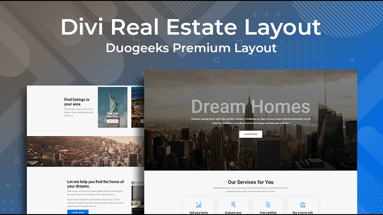 Divi Real Estate Layout - Divi Layouts by Divi Awesome - YouTube