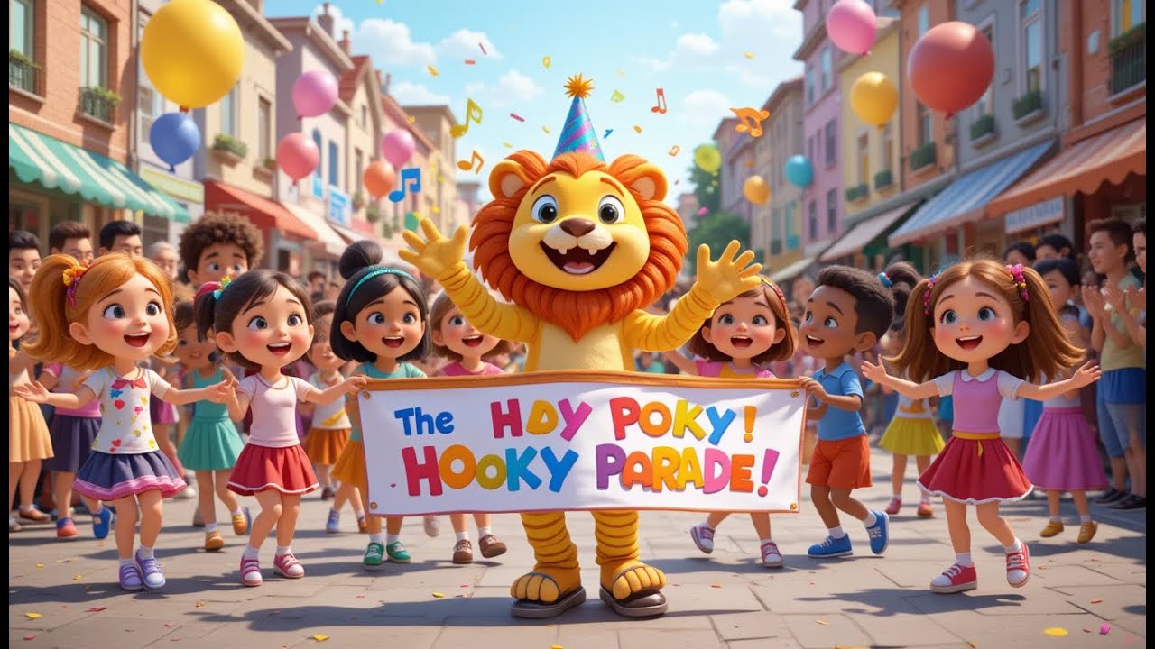 The Hokey Pokey Parade | Fun Dance Song for Kids | Nursery Rhyme for ...