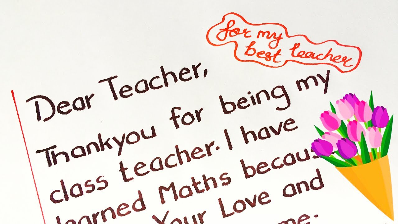 Thank You Notes to Teacher | English Letter #teacher #english #letter ...