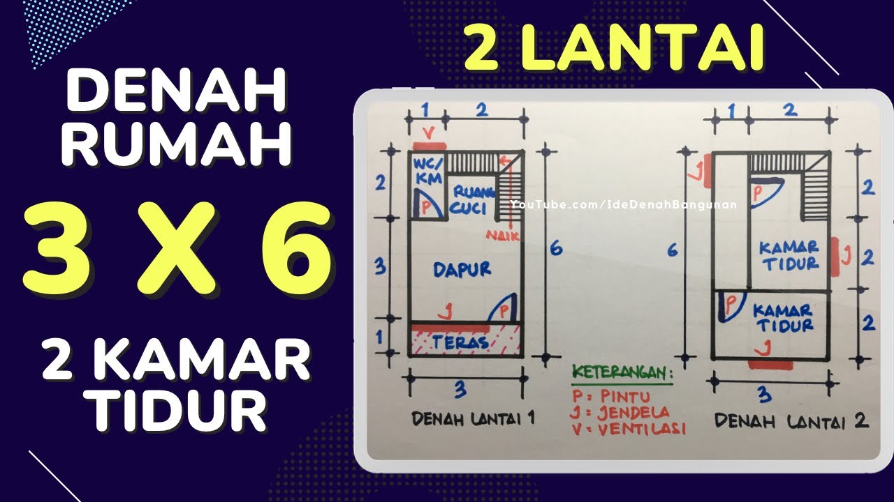 Desain Denah Rumah 3x6 2 Kamar Tidur 2 Lantai YouTube