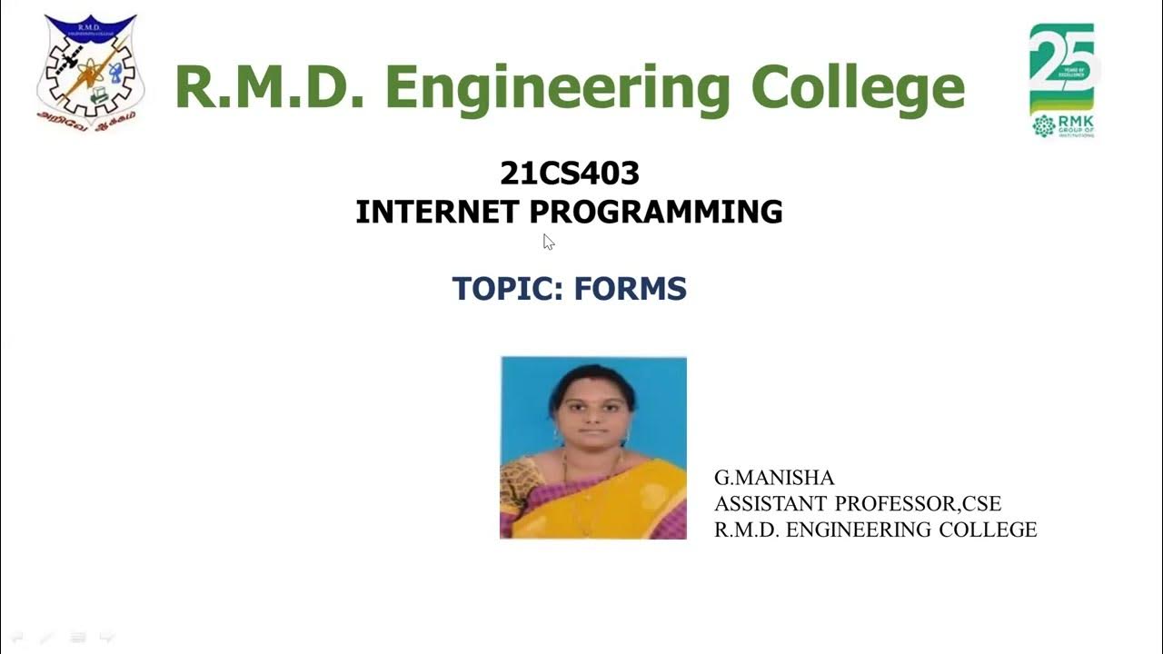 FORMS | IP| Mrs. G. Manisha, Assistant Professor, CSE, RMDEC - YouTube