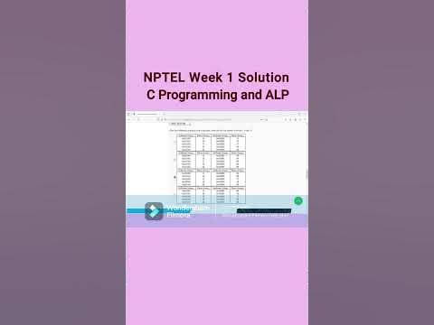 c programming and assembly language nptel aug 2024 week1 solution #nptel2024 - YouTube