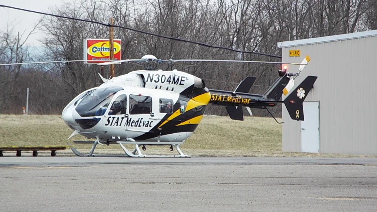 STAT MedEvac 4 with spare (N304ME) Lifting from AGC for UPMC Hamot ...