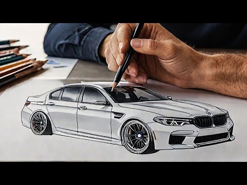 "How to Draw BMW M5 - Easy Car Sketch Tutorial Step by Step" - YouTube