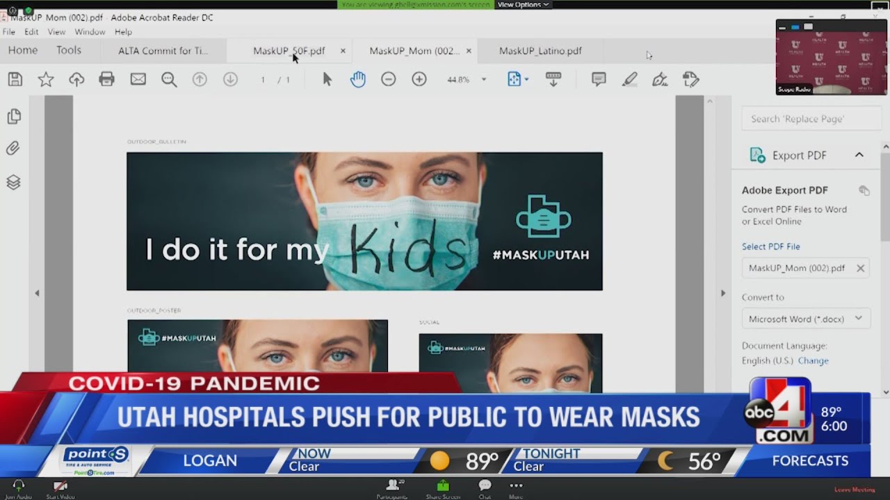 Utah hospitals push for people to wear masks in public - YouTube