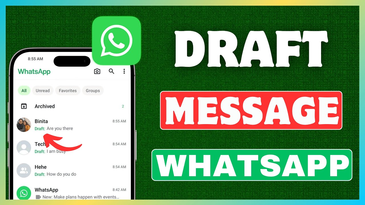 How To Set WhatsApp Message On Draft | WhatsApp Draft Message - YouTube