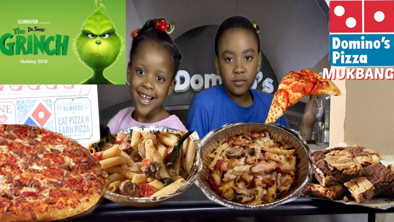 Dominos Pizza Mukbang The Grinch Movie - YouTube