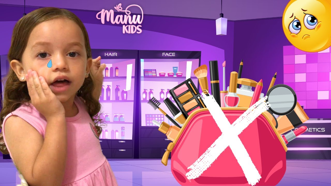 Manu KIDS sai com o papai para comprar maquiagem de criança! | Pretend ...