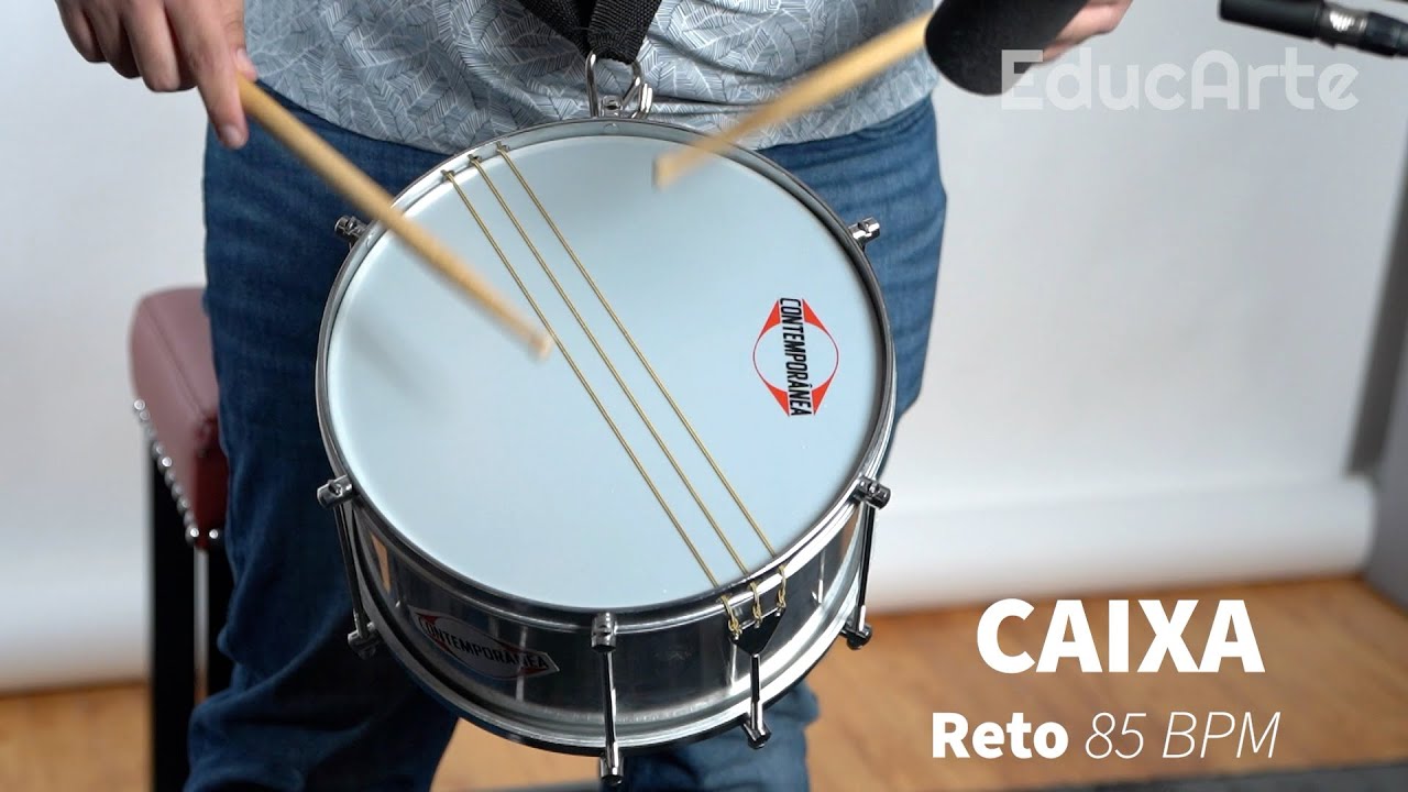 Caixa reto (85 bpm) - Brazilian samba bateria demonstration video - YouTube