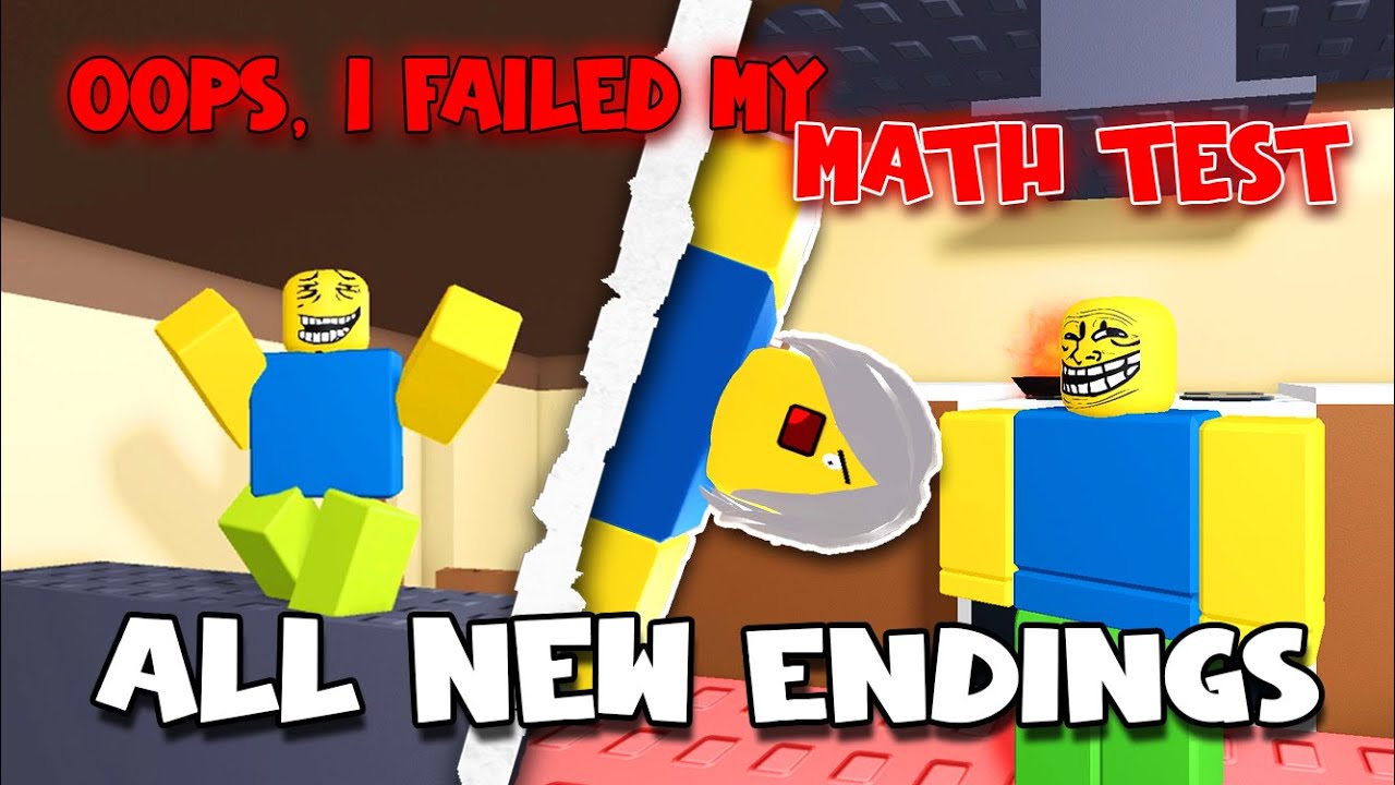 ALL NEW Endings - Oops, I Failed My Math Test - [Roblox] - YouTube