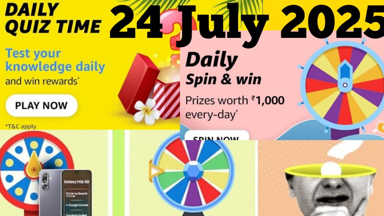 Amazon Daily Quiz Answer Today Amazon spin & Win Quiz Answer today ...