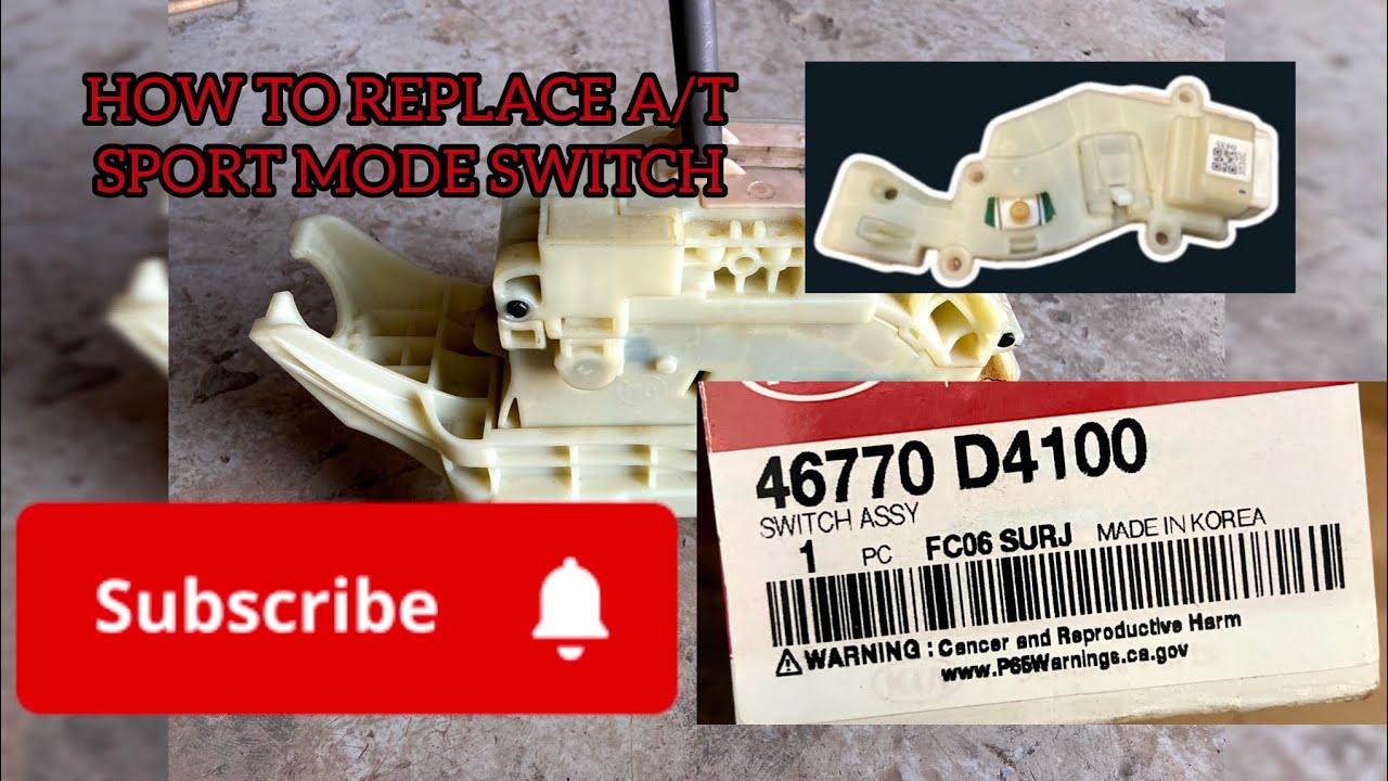 HOW TO REPLACE HYUNDAI ELANTRA A/T SPORT MODE SWITCH PART NO 46770D4100 ...