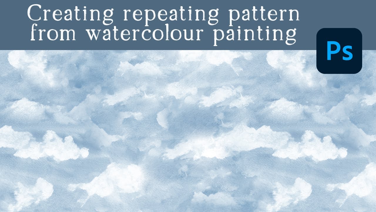 Creating repeating pattern from loose watercolour painting in Photoshop ...