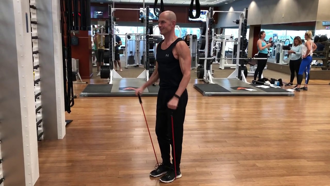 Resistance Band Reverse Biceps Curl - YouTube