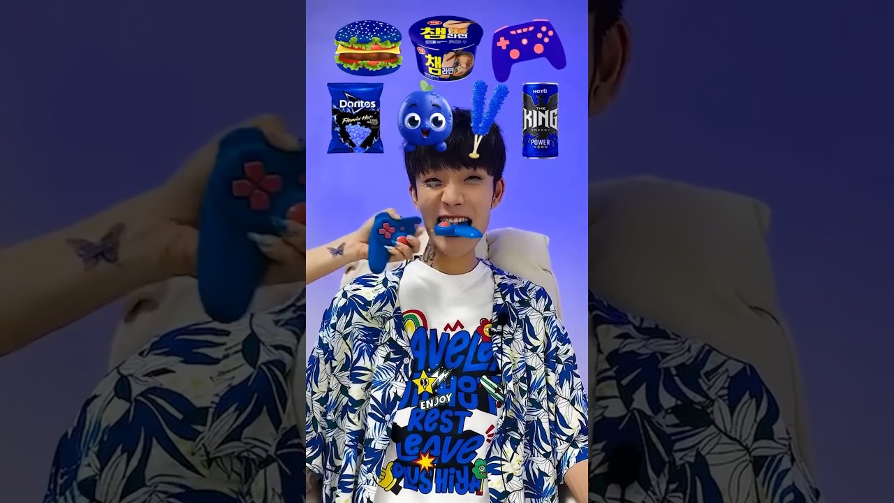 Weirdest Blue Mukbang ASMR 🥶 #shorts - YouTube