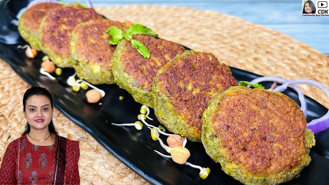 Healthy Moong Sprouts Cutlet | High Protein Sprouts Tikki | Sprouts ...