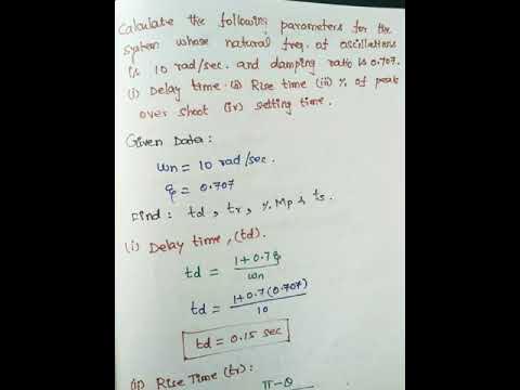 Time domain specifications calculation in control systems - YouTube