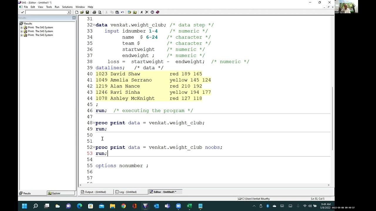 🔹 First Sample SAS Program - Session 2 | Step-by-Step SAS Tutorial by Prof. Venkat Ikkurthy ...