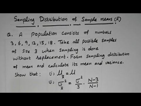 Sampling Distribution of Sample Means Without Replacement sample size 3 - YouTube