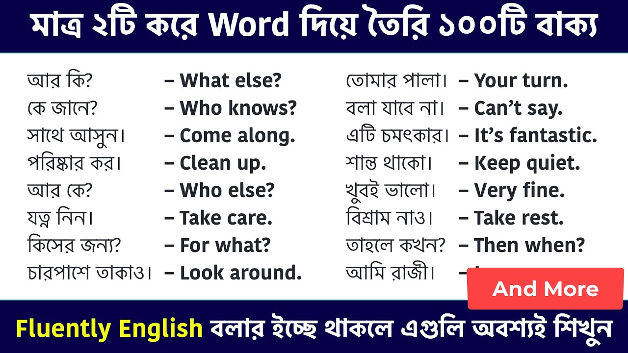 Word 100 Two Word English Sentences word-100-two-word-english-sentences