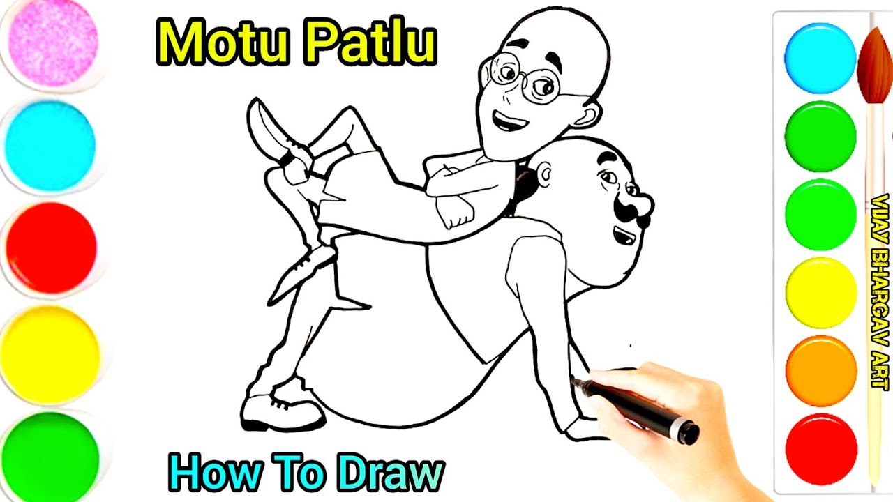 Motu patlu drawing | Patlu drawing | painting and Coloring #motupatlu # ...