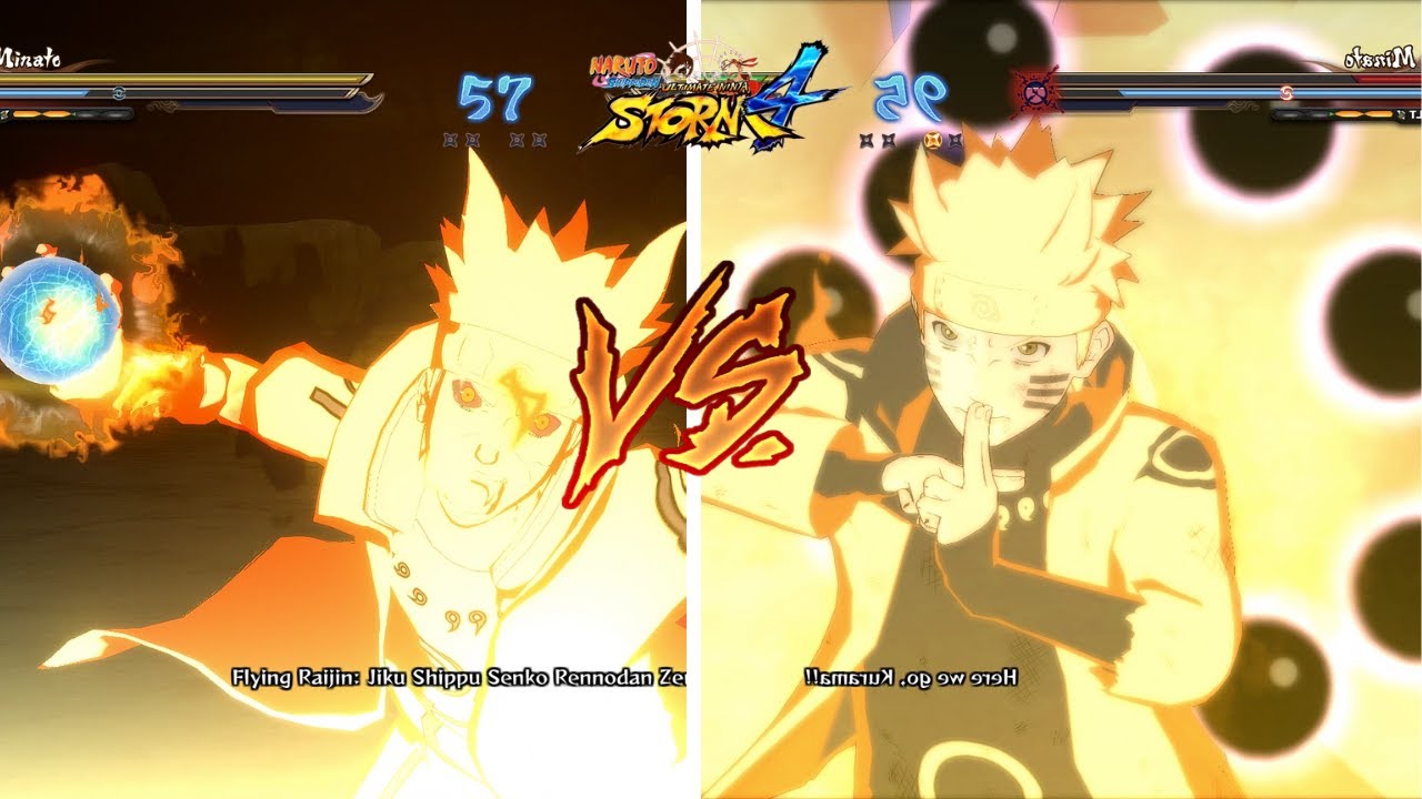 NARUTO KURAMA MODE VS MINATO KURAMA MODE FULL FIGHT | NARUTO STORM 4 ...