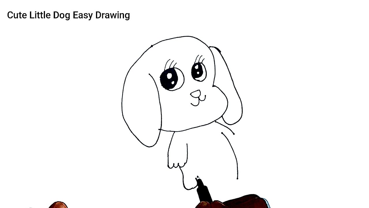 How to draw a cute dog step by step | Easy drawing for beginners | With ...