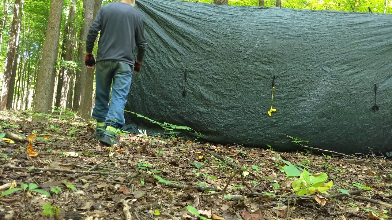 DD 5x5 tarp set up with cam jams - YouTube