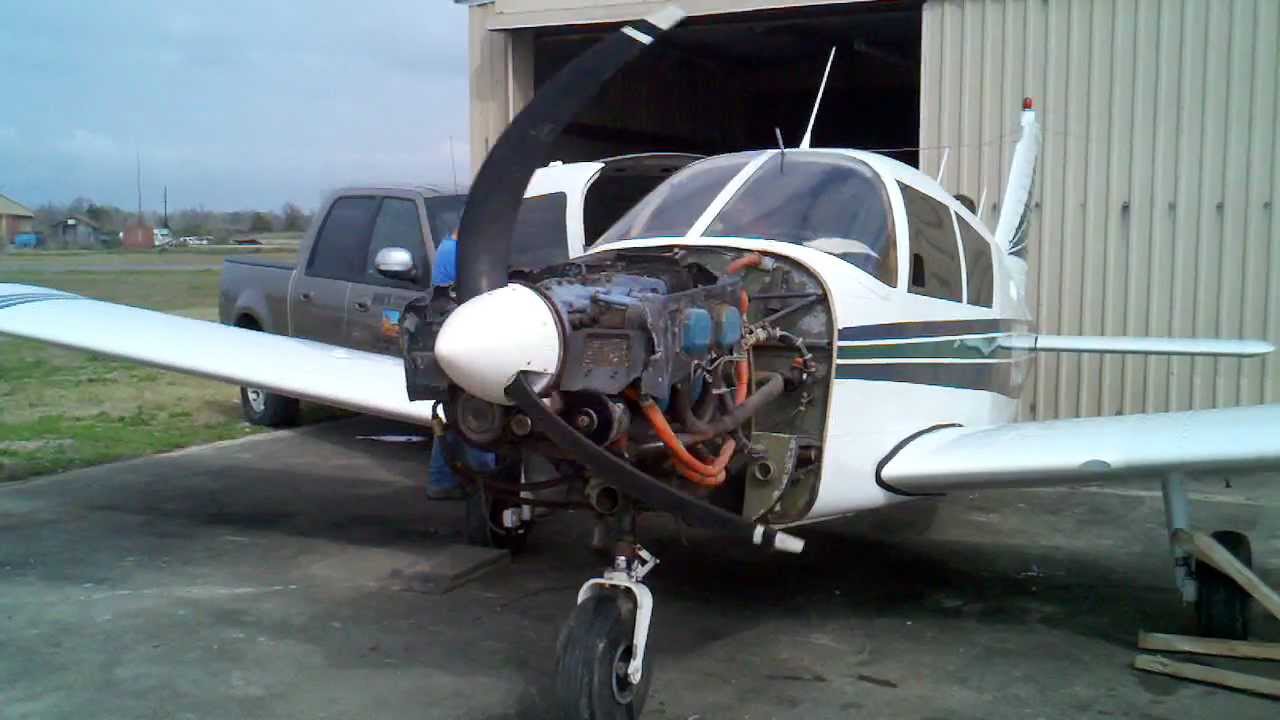 1973 PA-28-140 First Start After Setting Up For 4 years - YouTube