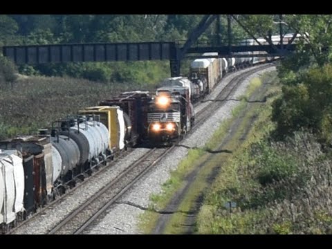 NS EMD SD60E #6984 and EMD SD40-2 #3377 lead NS C87 through the Buffalo Creek Yard in Buffalo NY ...