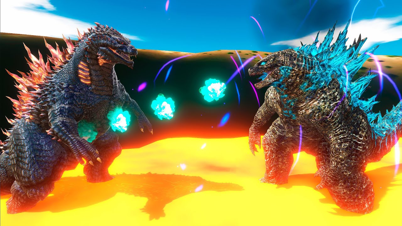 Godzilla Battle atop Lava Volcano / Epic Godzilla Warfare / Animal ...