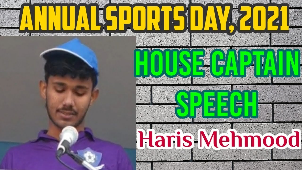 Sports Day Opening Speech by House Captain, Haris Mehmood - YouTube