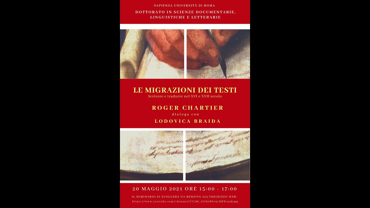 Dottorato di ricerca - Lezione di Roger Chartier - YouTube