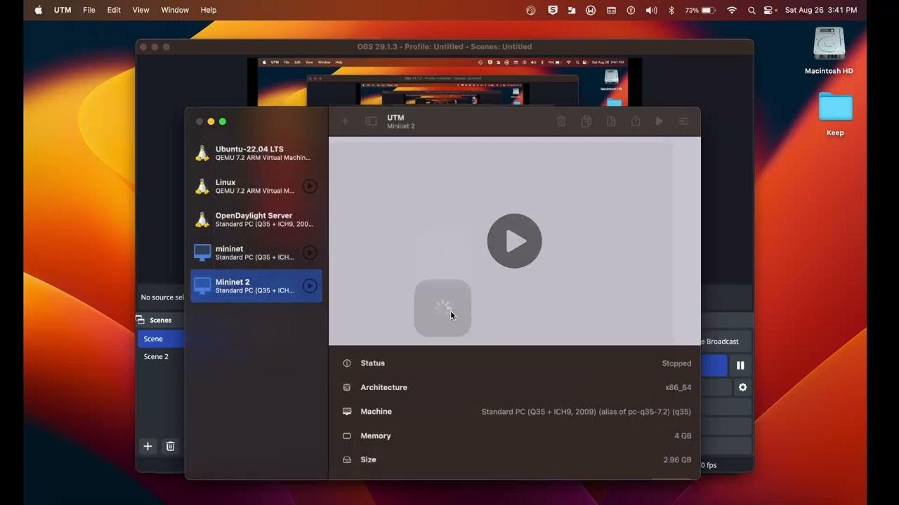 Mininet Official VM image in UTM - YouTube