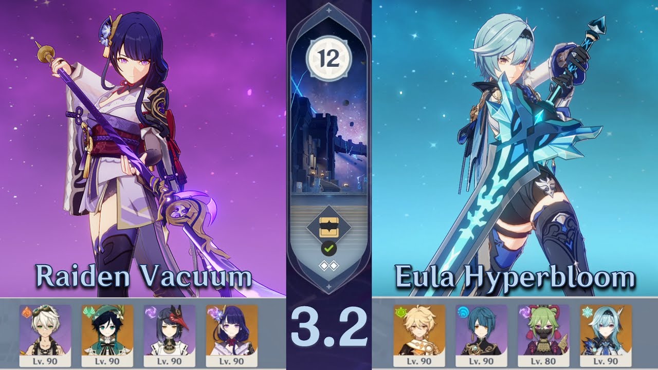 Spiral Abyss v3.2 | Raiden Vacuum + Eula Hyperbloom | 12th Floor - YouTube