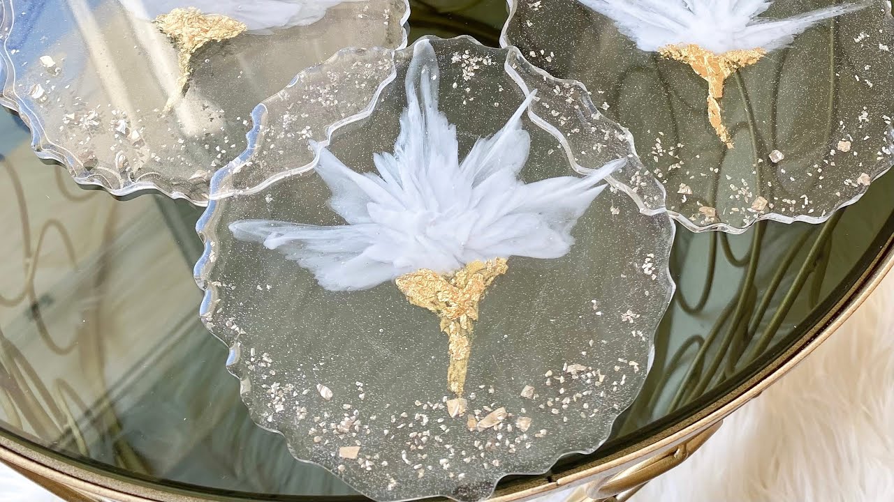 Stunning Lotus Flower Resin Coasters: Resin Art Tutorial - YouTube