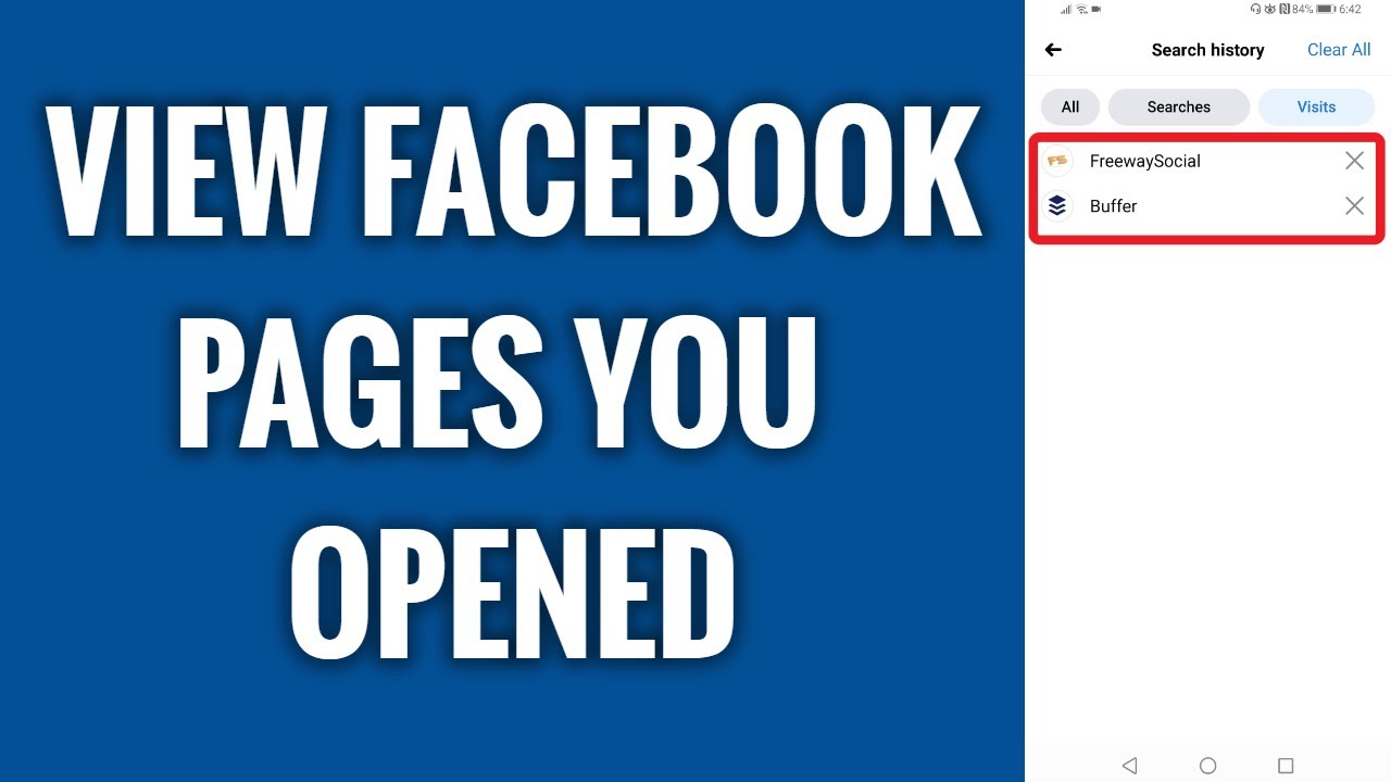 How To View Facebook Pages You Opened On Phone - YouTube