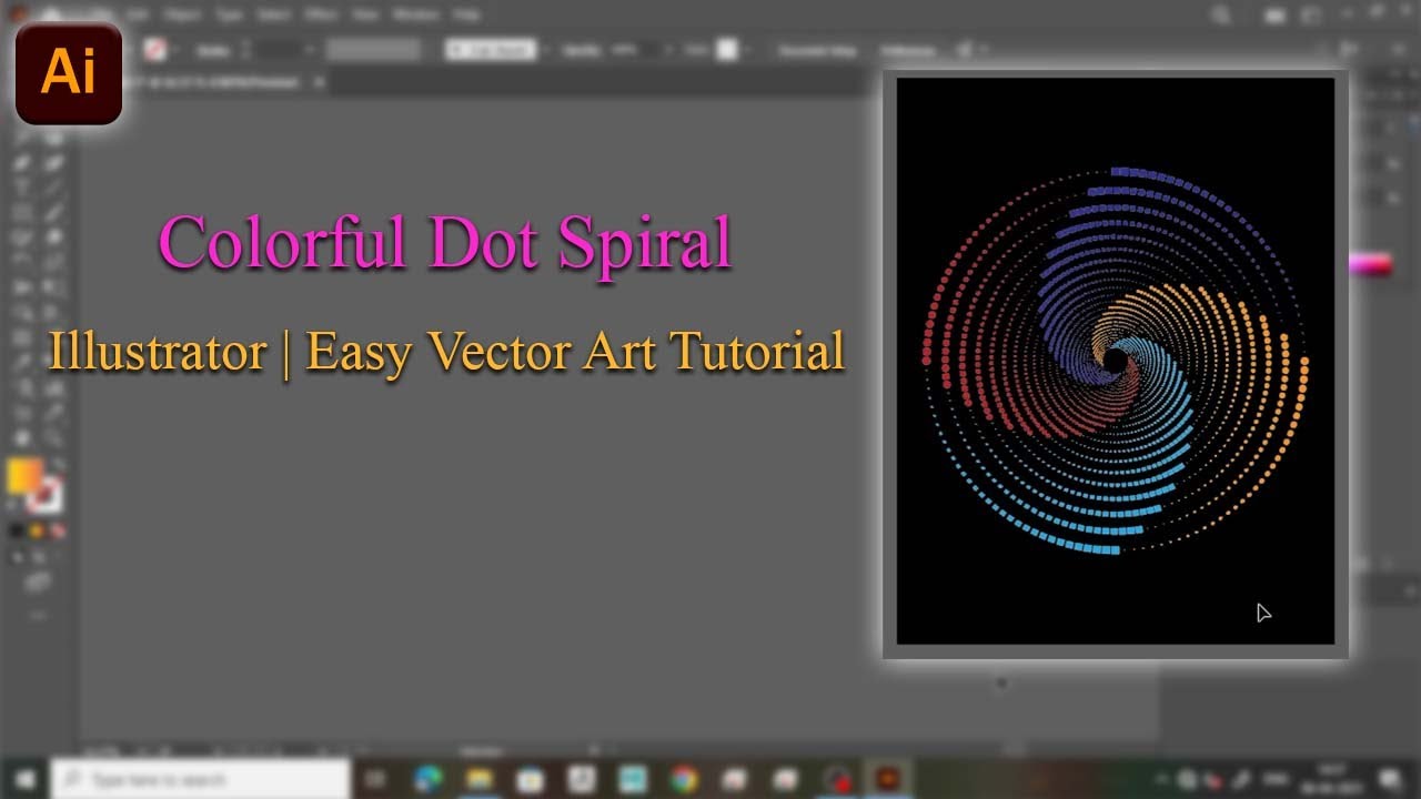 🎨 Create a Colorful Dot Spiral in Illustrator | Easy Vector Art ...