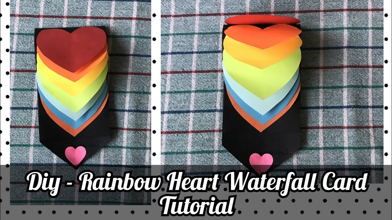 DIY - Rainbow Heart Waterfall Card Tutorial / Quick & Easy / By ...
