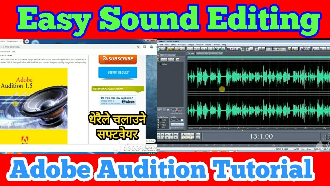 Adobe Audition Tutorial Nepali, Part-1,How to edit sound on computerसाउन्ड एडिट गर्ने ...