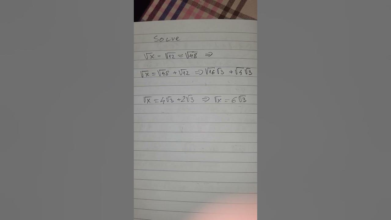 😲😲How to solve in less than minute next equation √x-√12 = √48? #shorts - YouTube