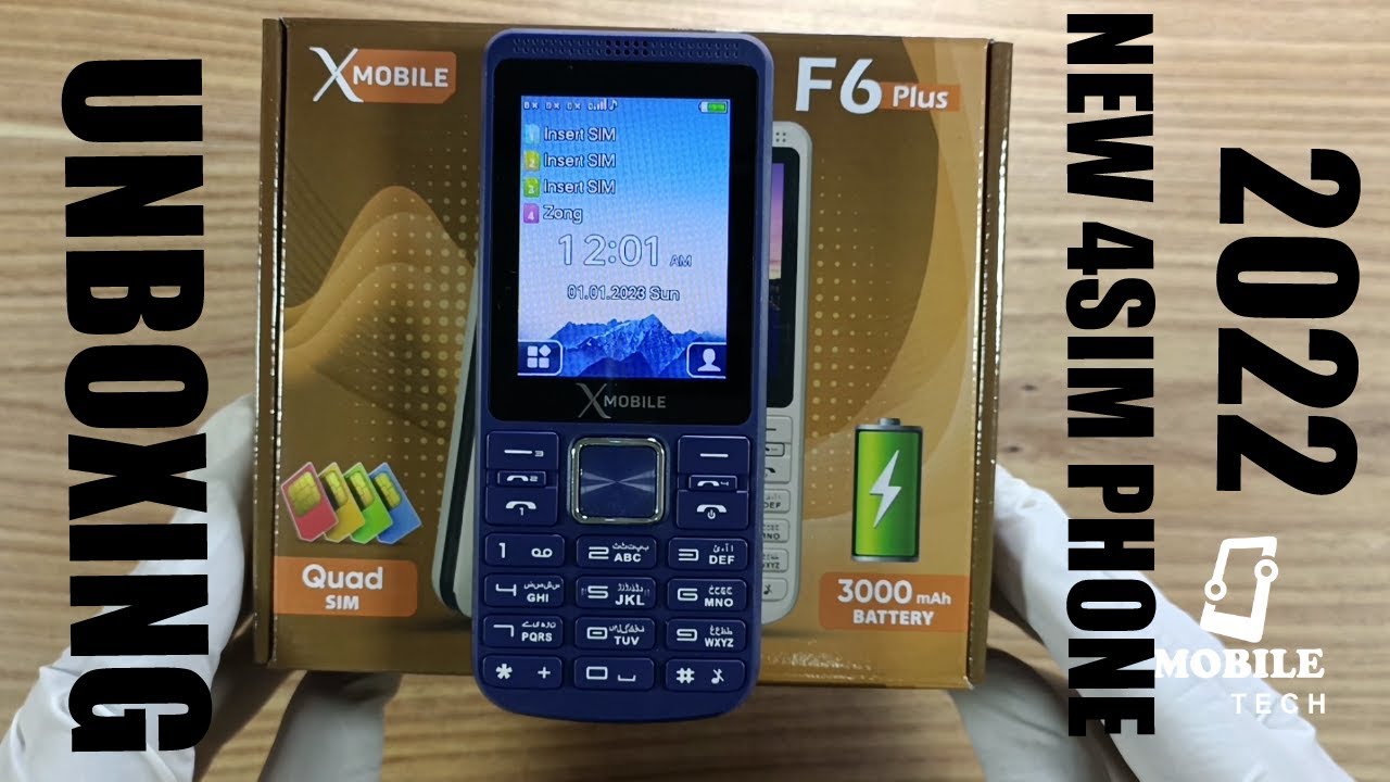 UNBOXING & REVIEW XMOBILE F6 PLUS NEW 4SIM MOBILE 3000 MAH BIG BATTERY ...