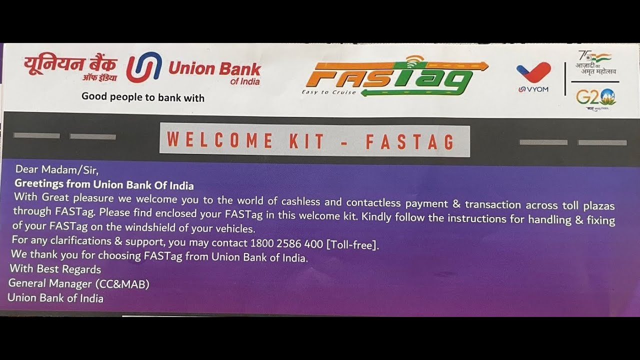 UNION BANK OF INDIA FASTAG BALANCE ENQUIRY AND RECHARGE - YouTube