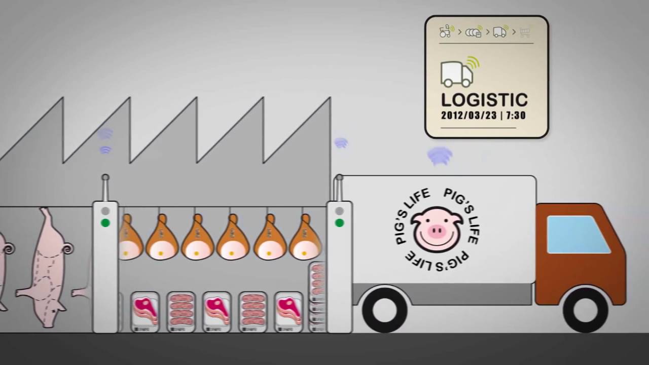 RFID F2F meat traceability sensors, places, nutrition and process - YouTube