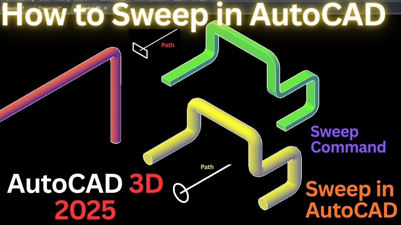 AutoCAD Sweep Command Explained (Easy for Beginners) - YouTube