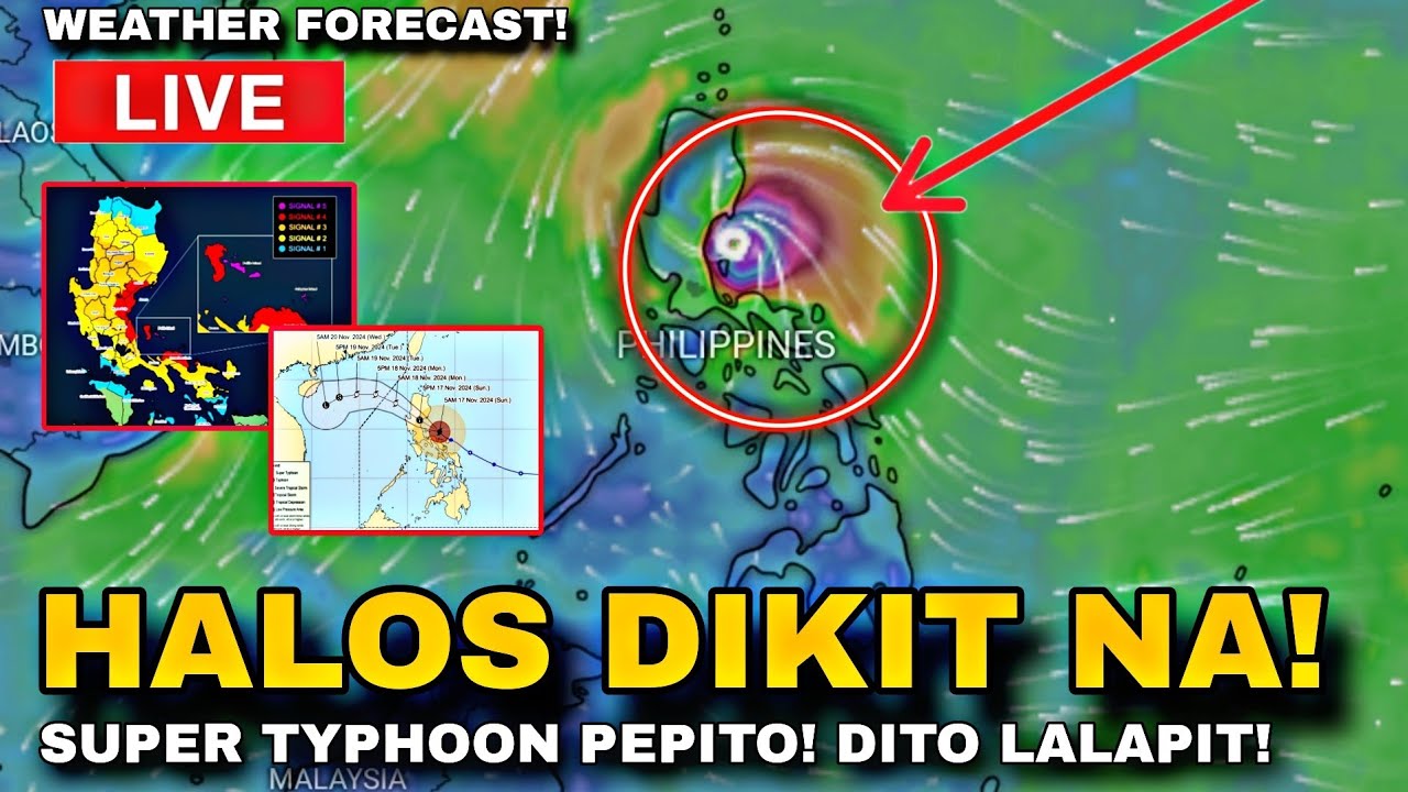 LOOK! Mga Lugar na Malapit sa SUPER TYPHOON PEPITO! Pagbabago sa Pinaka ...