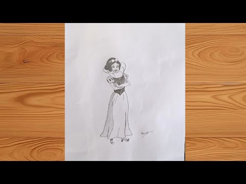 How to draw Snow white || Easy step by step || Disney princess drawing ...