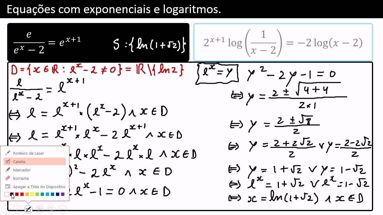 Equações com Exponenciais e Logaritmos - YouTube