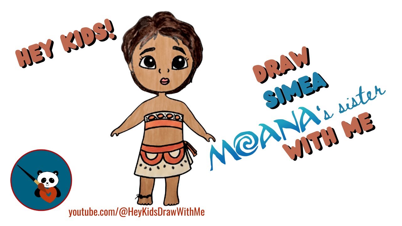 Hey Kids, Draw Simea, Moana's sister, With Me | Easy Step-by-Step ...